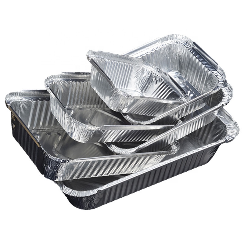 Disposable food aluminio square baking tray